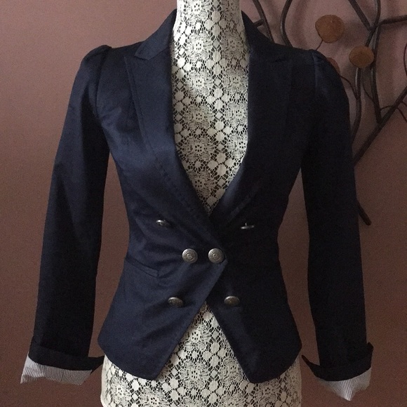 H&M | Jackets & Coats | Hm Military Style Navy Jacket Size 2 | Poshmark